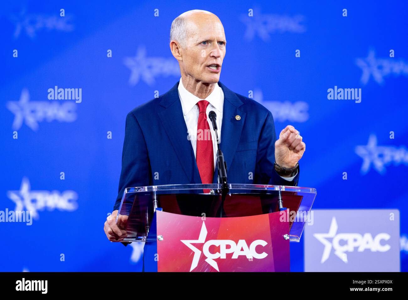 NATIONAL HARBOR, MD, USA — February 20 2025: U.S. Senator Rick Scott (R ...
