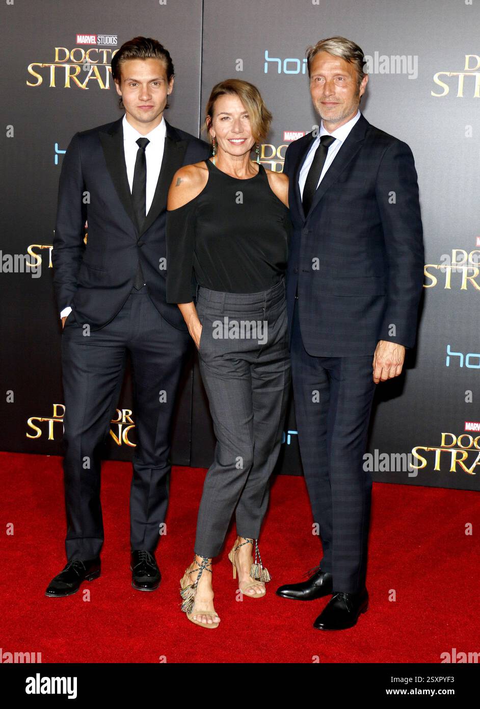 Mads Mikkelsen, Hanne Jacobsen and Carl Jacobsen Mikkelsen at the World ...