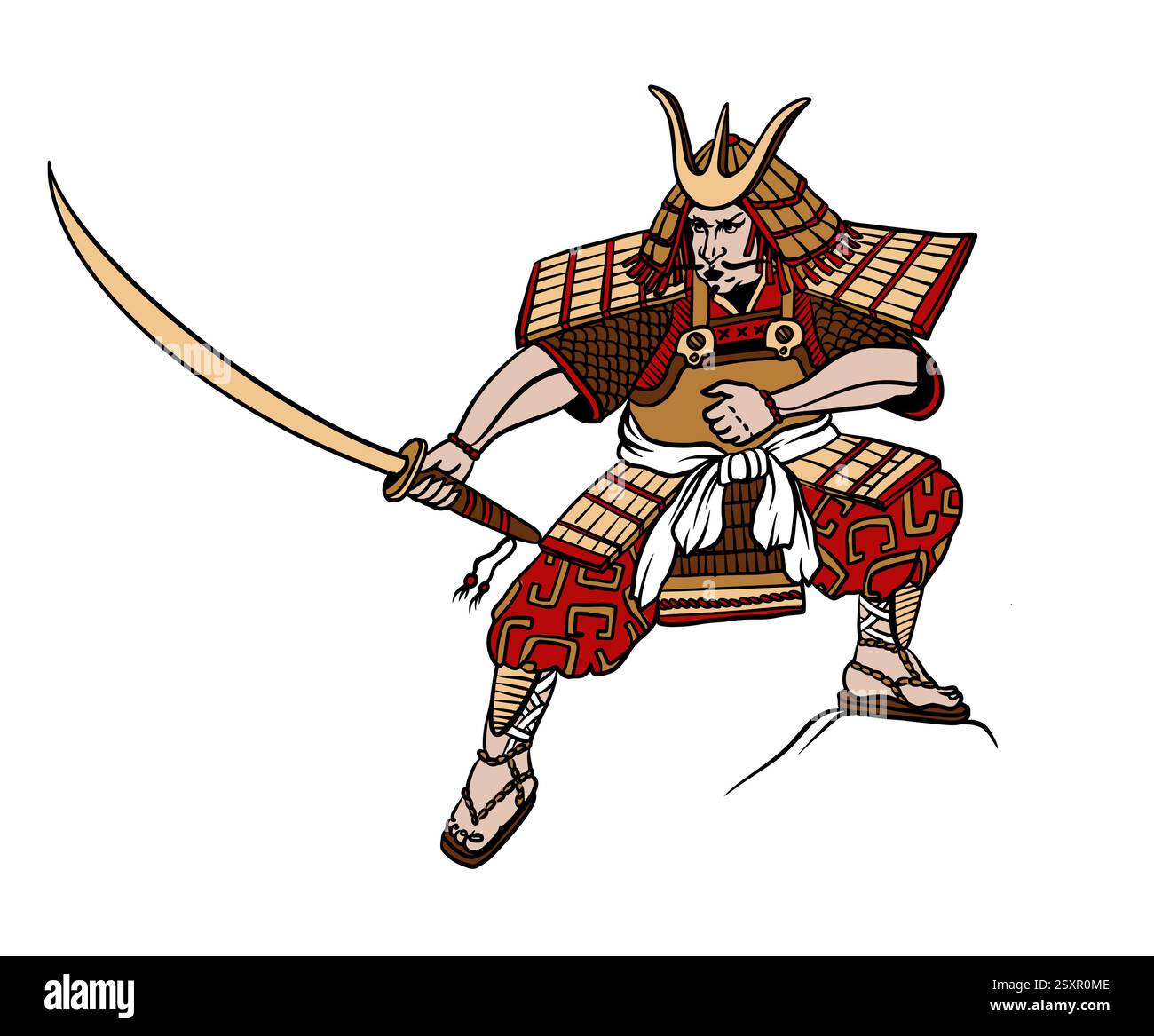 Samurai in graphic style isolated. Vector Stock Vector Image & Art - Alamy