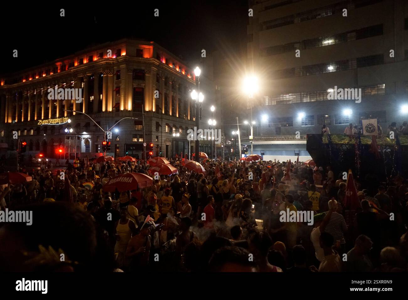 Revelers have fun at the pre-carnival street party in Sao Paulo, Brazil ...