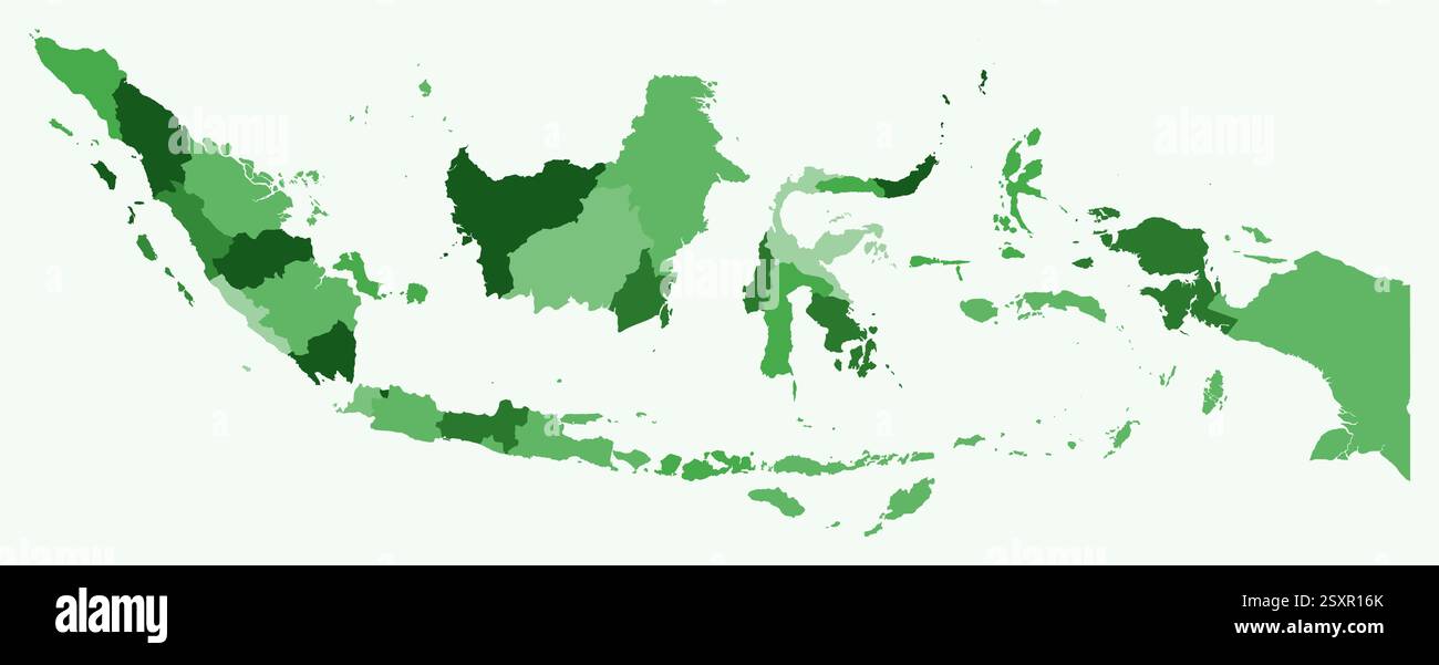 Map of Indonesia with regions. Just a simple country border map with ...