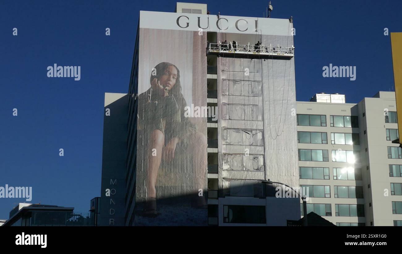 Los Angeles, California, USA 24th February 2025 Gucci Billboard Mural ...