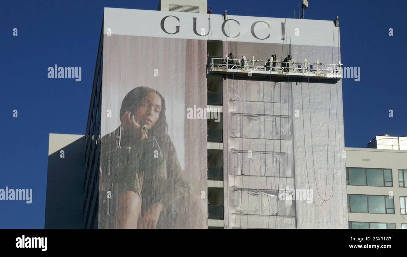 Los Angeles, California, USA 24th February 2025 Gucci Billboard Mural ...
