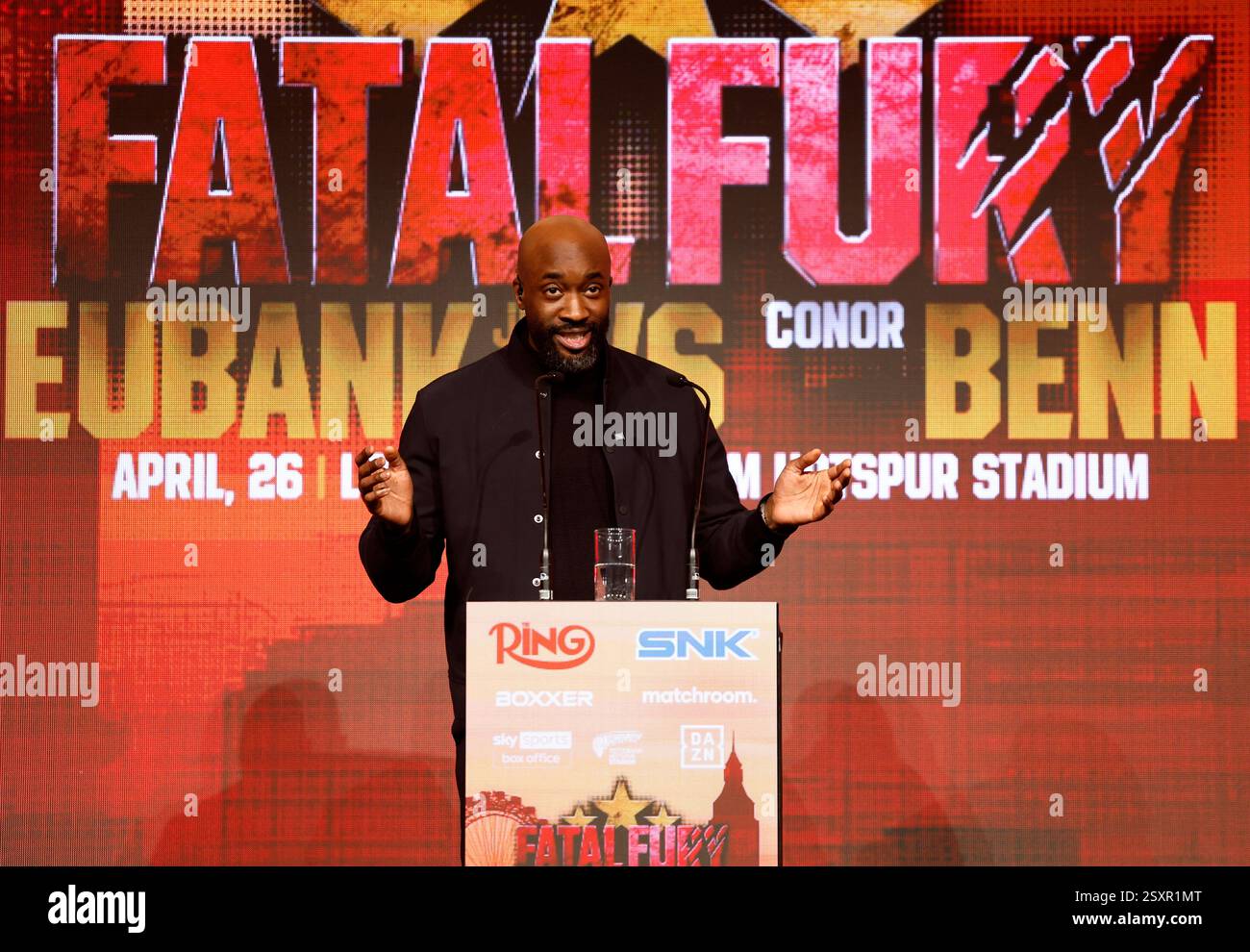 Host Ade Oladipo during a press conference at Manchester Central ...