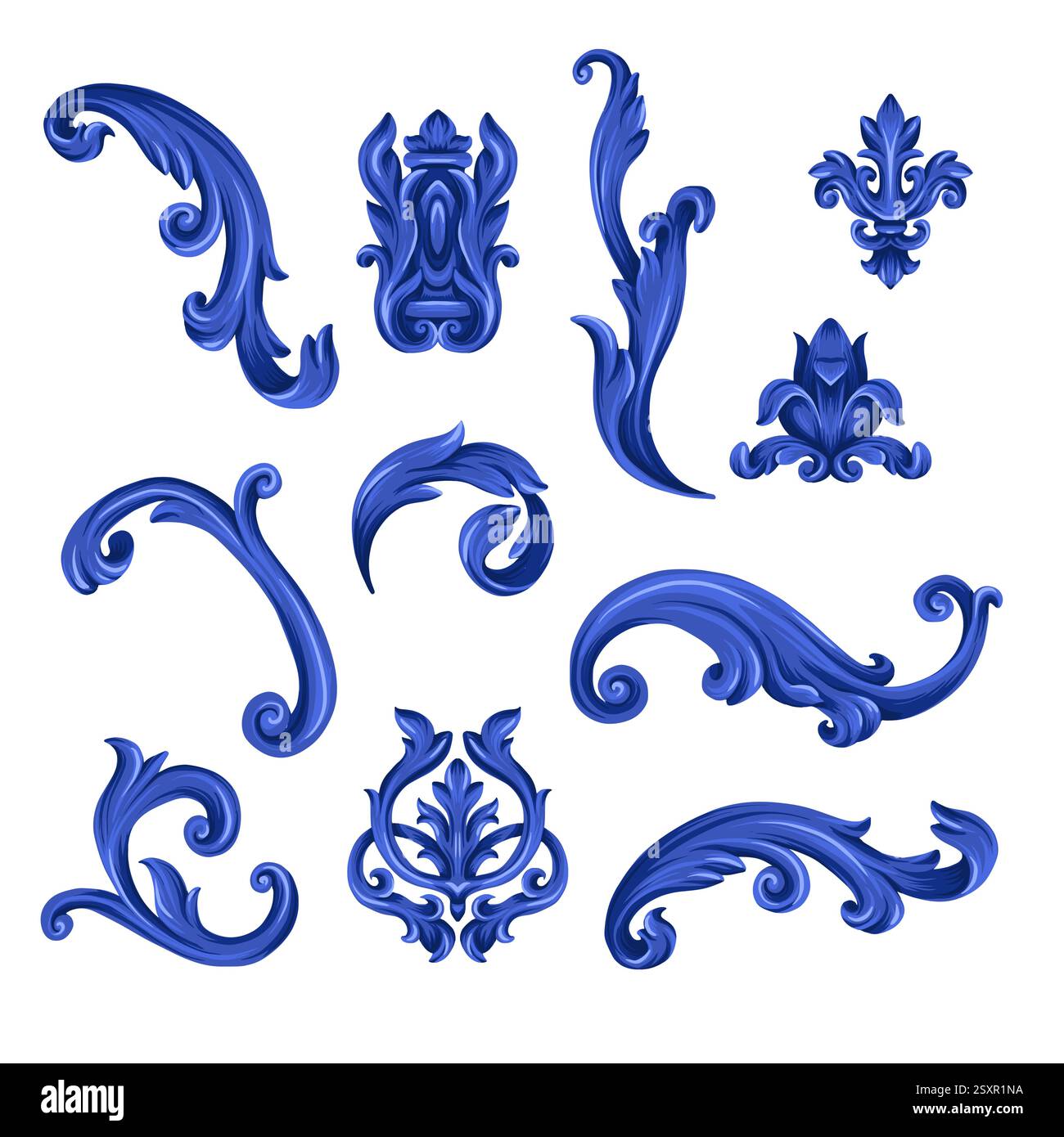 Baroque vintage elements isolated. Vector Stock Vector Image & Art - Alamy