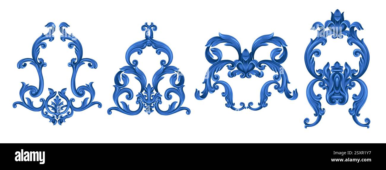 Baroque vintage elements isolated. Vector Stock Vector Image & Art - Alamy