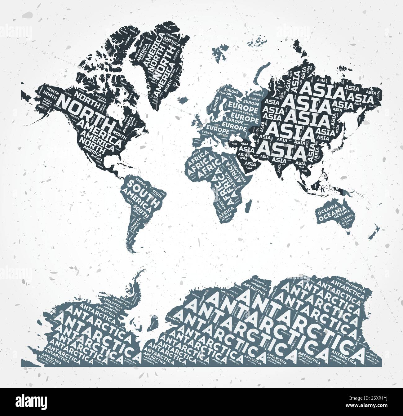 World continents word clouds. World shape on textured background ...