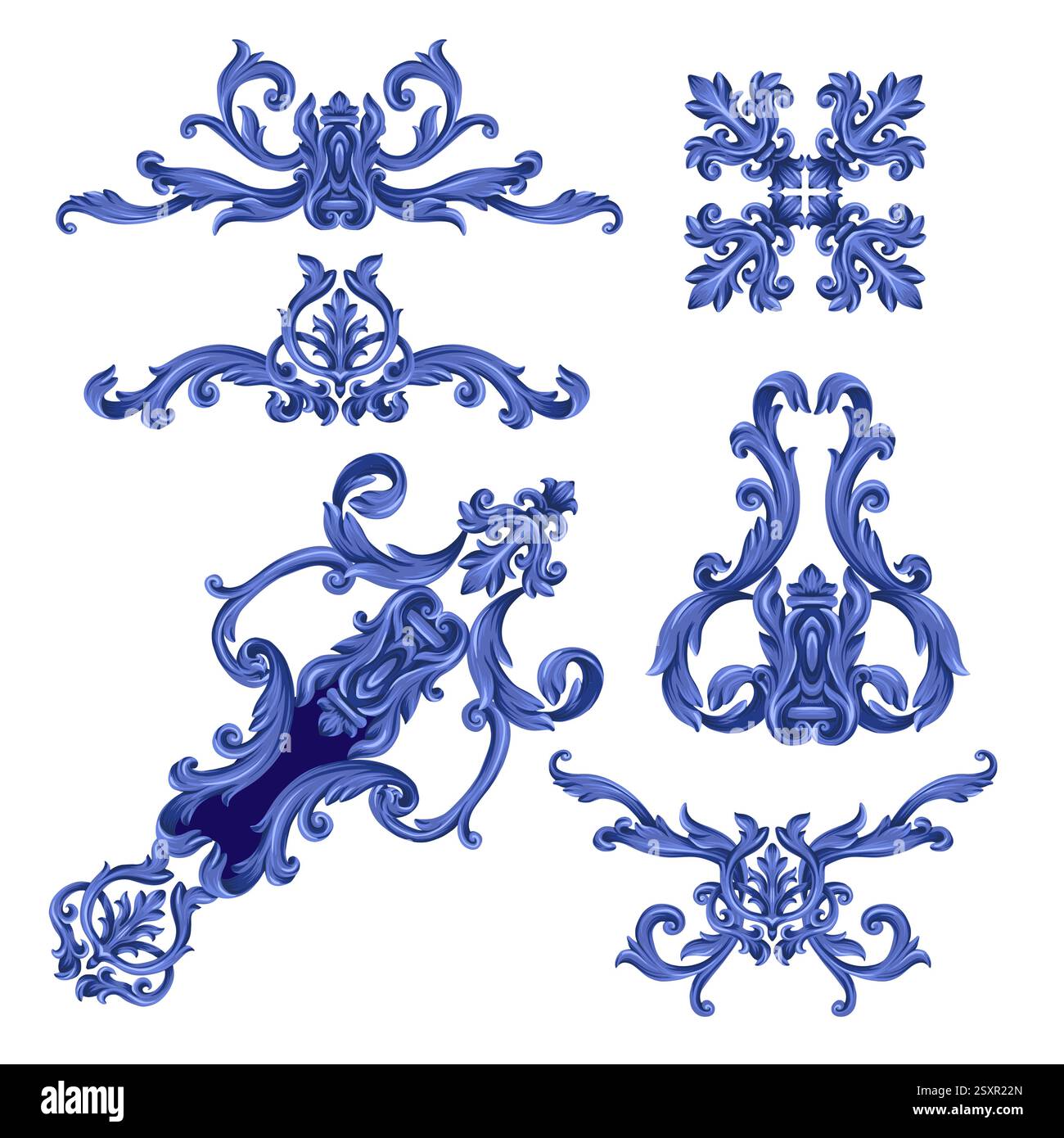Baroque vintage elements isolated. Vector Stock Vector Image & Art - Alamy