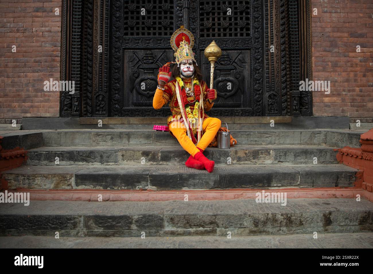 On February 25, 2025, in Kathamndu, Nepal. A man adorned as lord ...