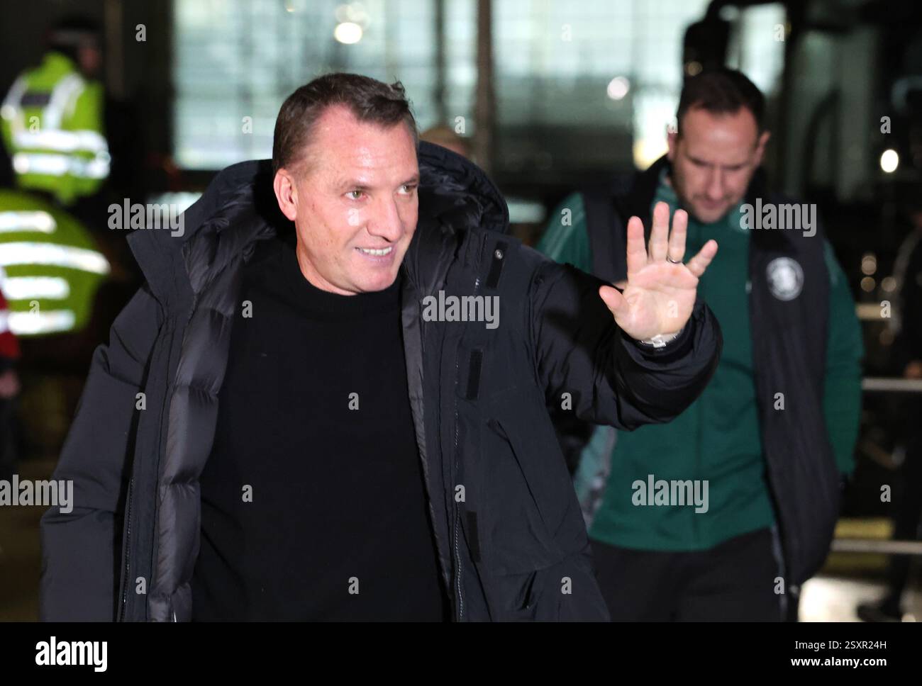 Celtic manager Brendan Rodgers arrives ahead of the William Hill ...