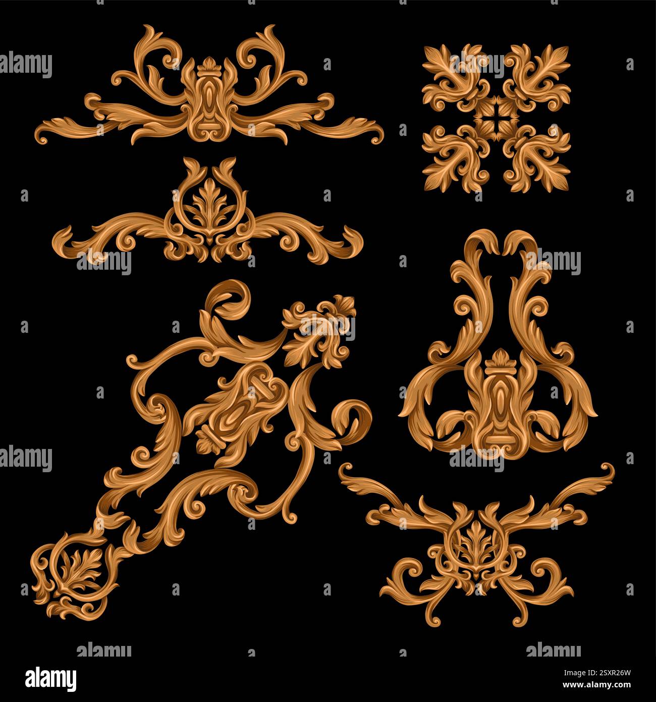 Baroque vintage elements isolated. Vector Stock Vector Image & Art - Alamy