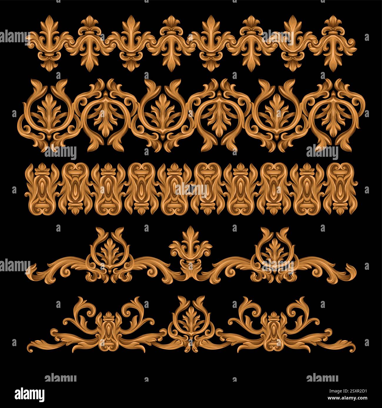 Baroque vintage elements isolated. Vector Stock Vector Image & Art - Alamy