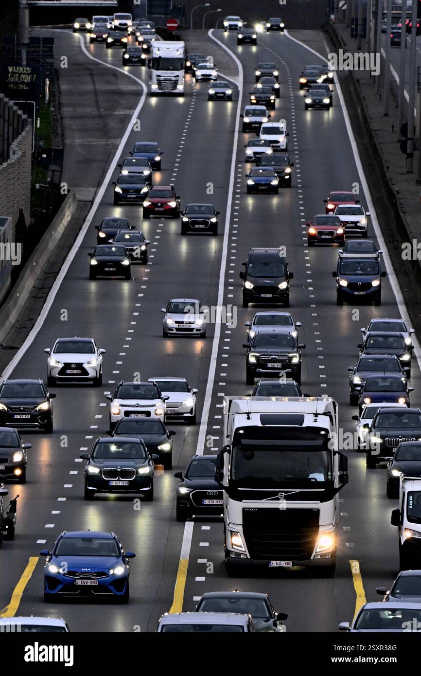the construction site for the renovation of a bridge in Bertem on the ...