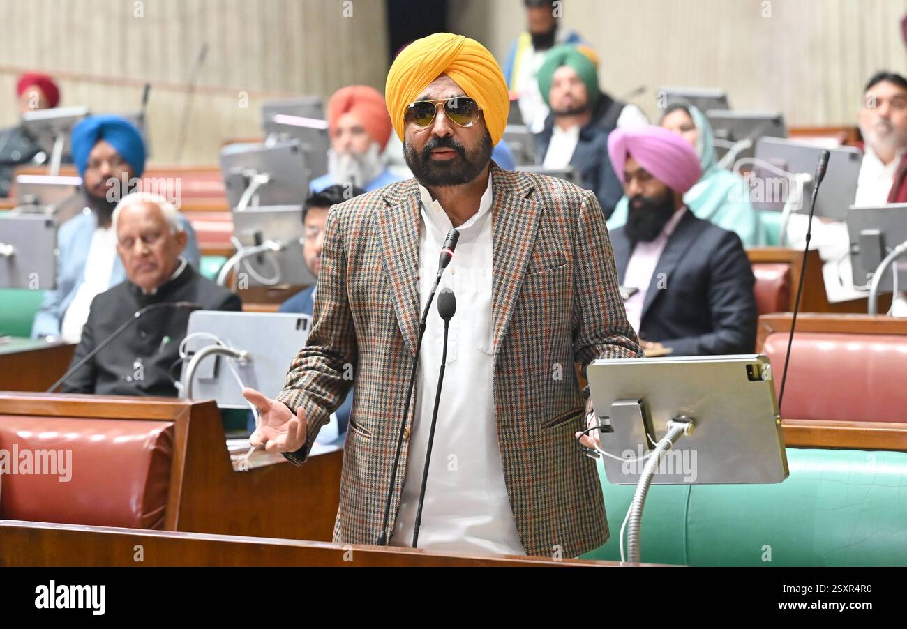 Chandigarh, India. 25th Feb, 2025. CHANDIGARH, INDIA - FEBRUARY 25: Chief Minister Bhagwant ...