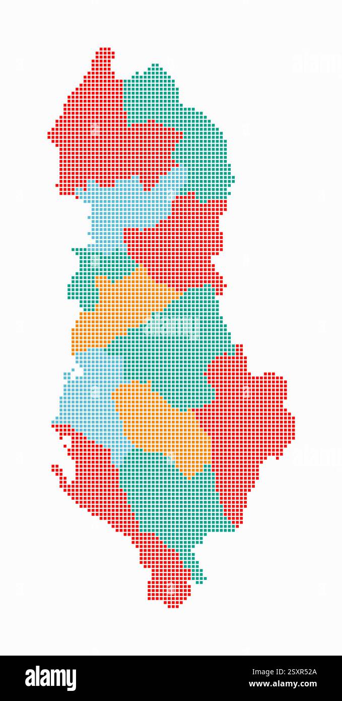 Albania dotted map. Digital style map of the country on white ...