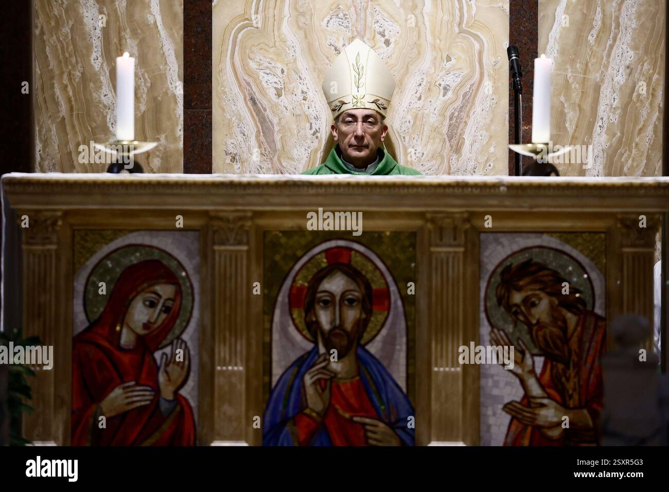 Roma, Italia. 25th Feb, 2025. il Cardinale Vicario Baldo Reina Celebra ...