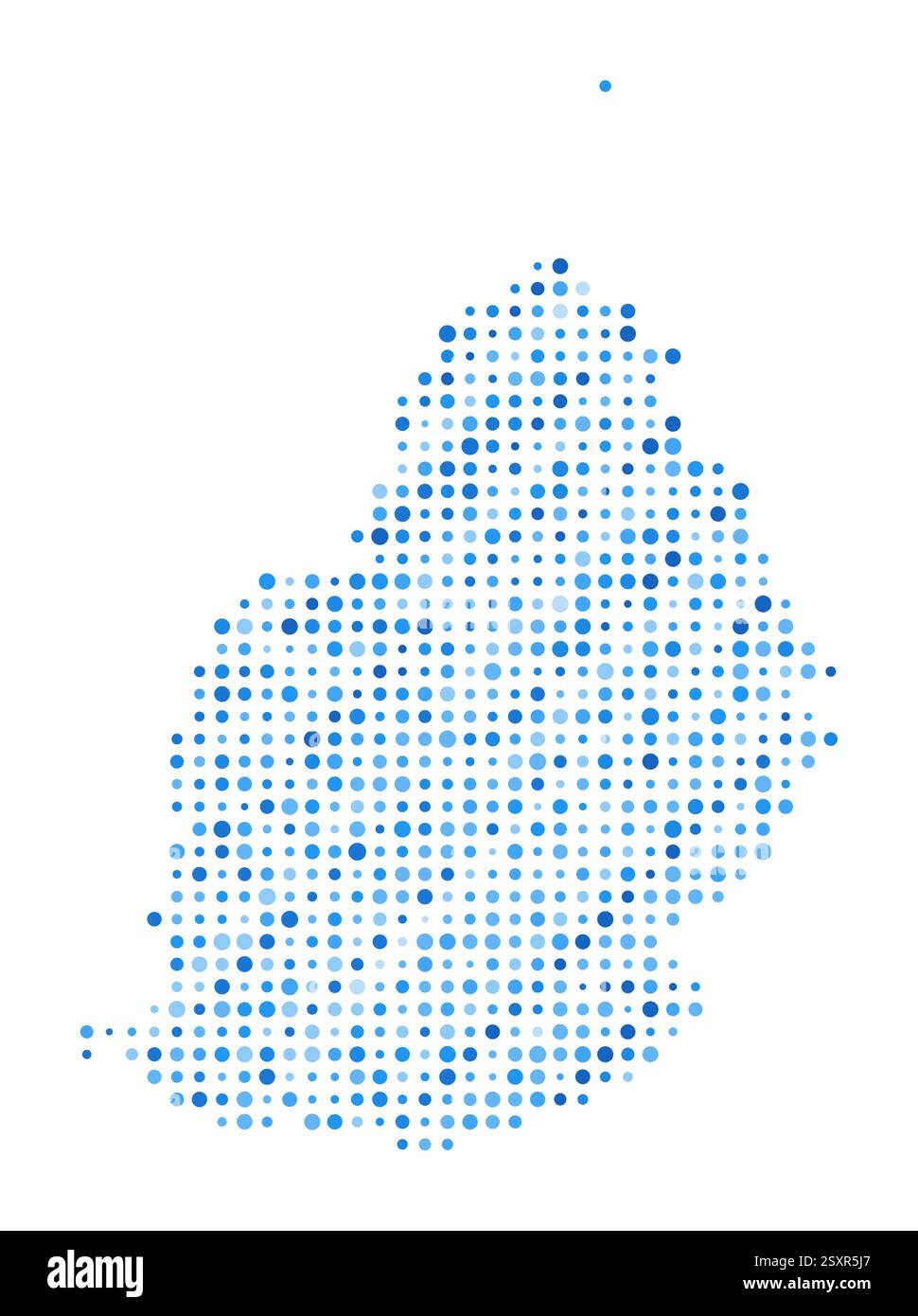 Mauritius Dot Map. Island Digital Style Shape. Mauritius vector image. Island shape blue ...