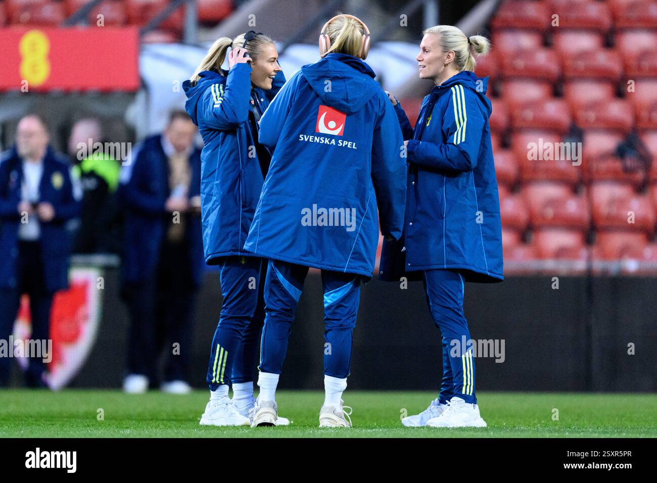 Amanda Nildén and Josefine Rybrink of, Sweden. , . ahead of the UEFA Women's Nations League ...