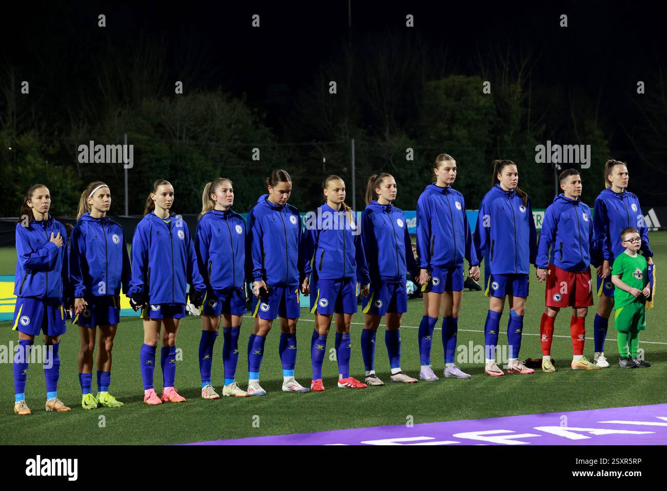 Bosnia-Herzegovina line up before the UEFA Women's Nations League, League B, Group B3 match at ...