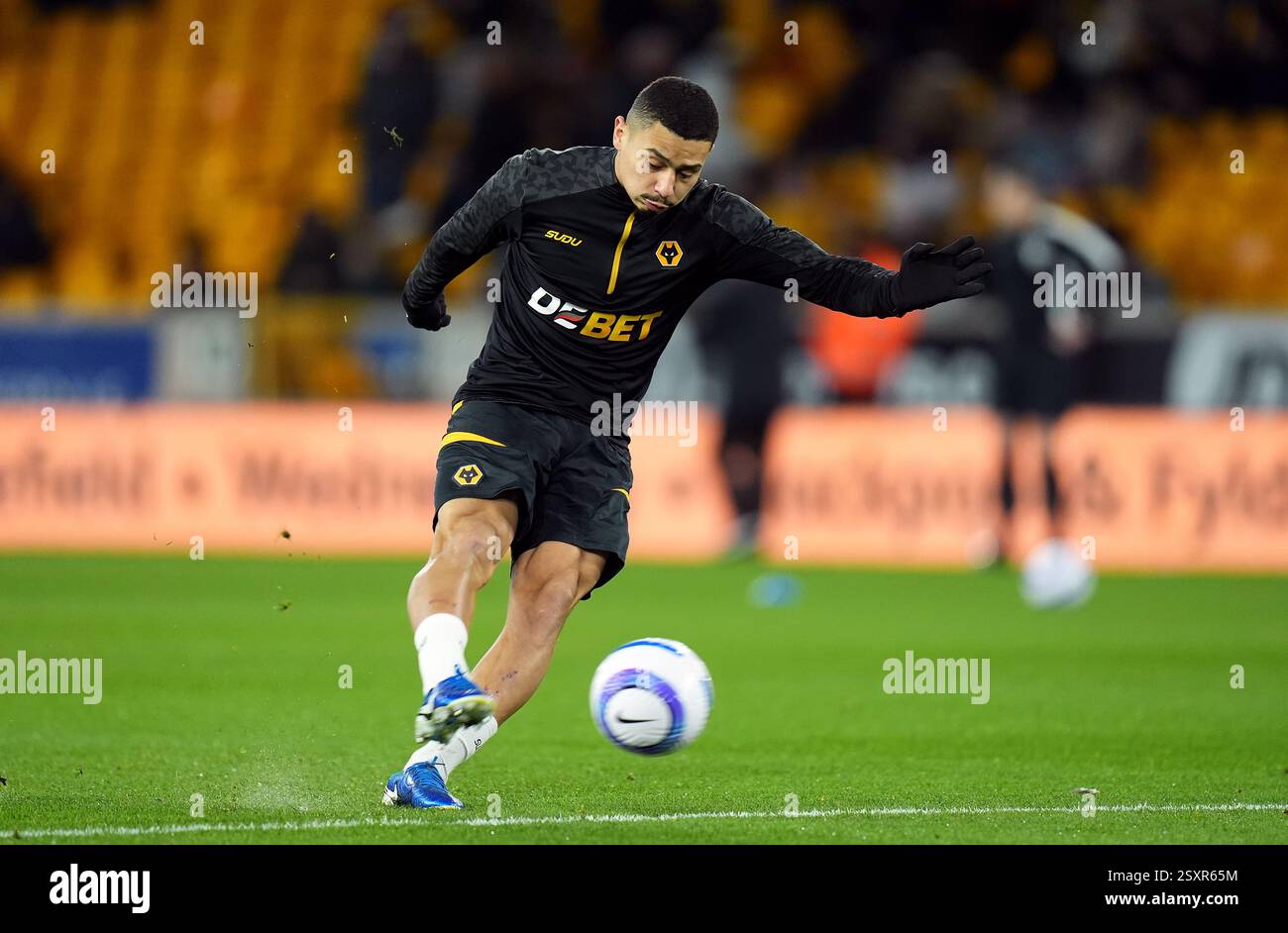 Wolverhampton Wanderers' Andre warms up before the Premier League match ...