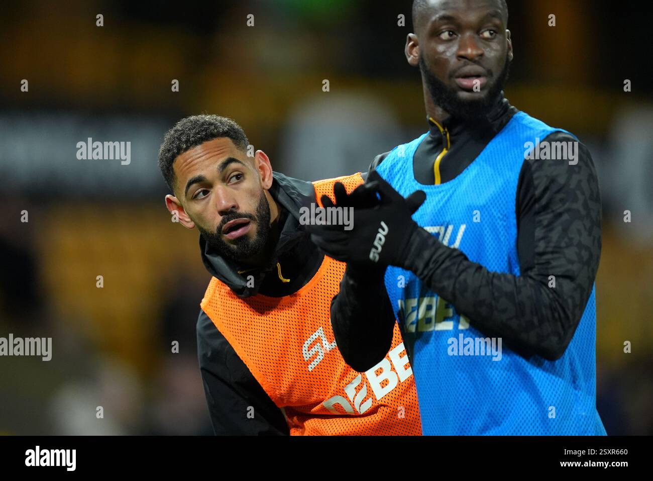 Wolverhampton Wanderers' Matheus Cunha warms up before the Premier ...