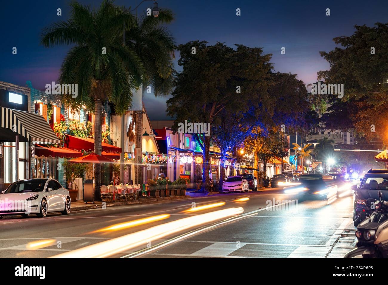 Vibrant scene featuring Calle Ocho within Little Havana in Miami, a ...
