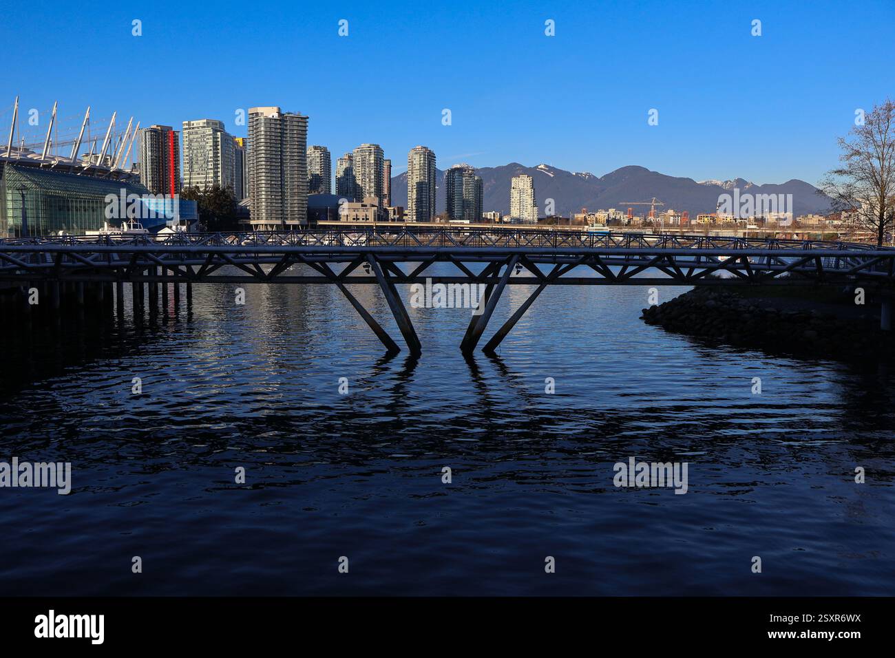 Canoe Bridge spanning an inlet of False Creek in Olympic Village ...