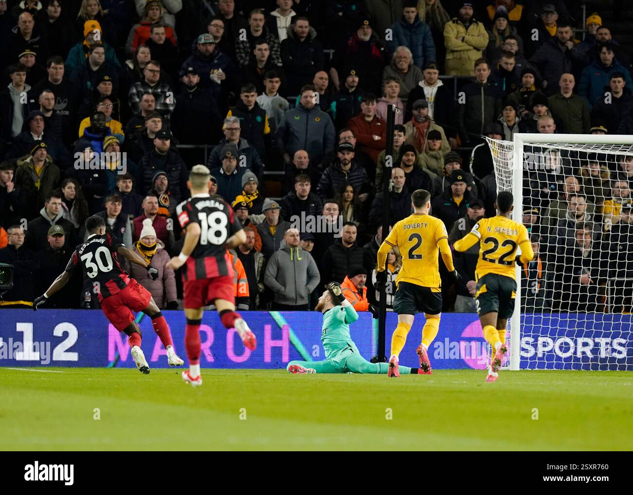 Wolverhampton, England, 25th February 2025. Ryan Sessegnon of Fulham ...