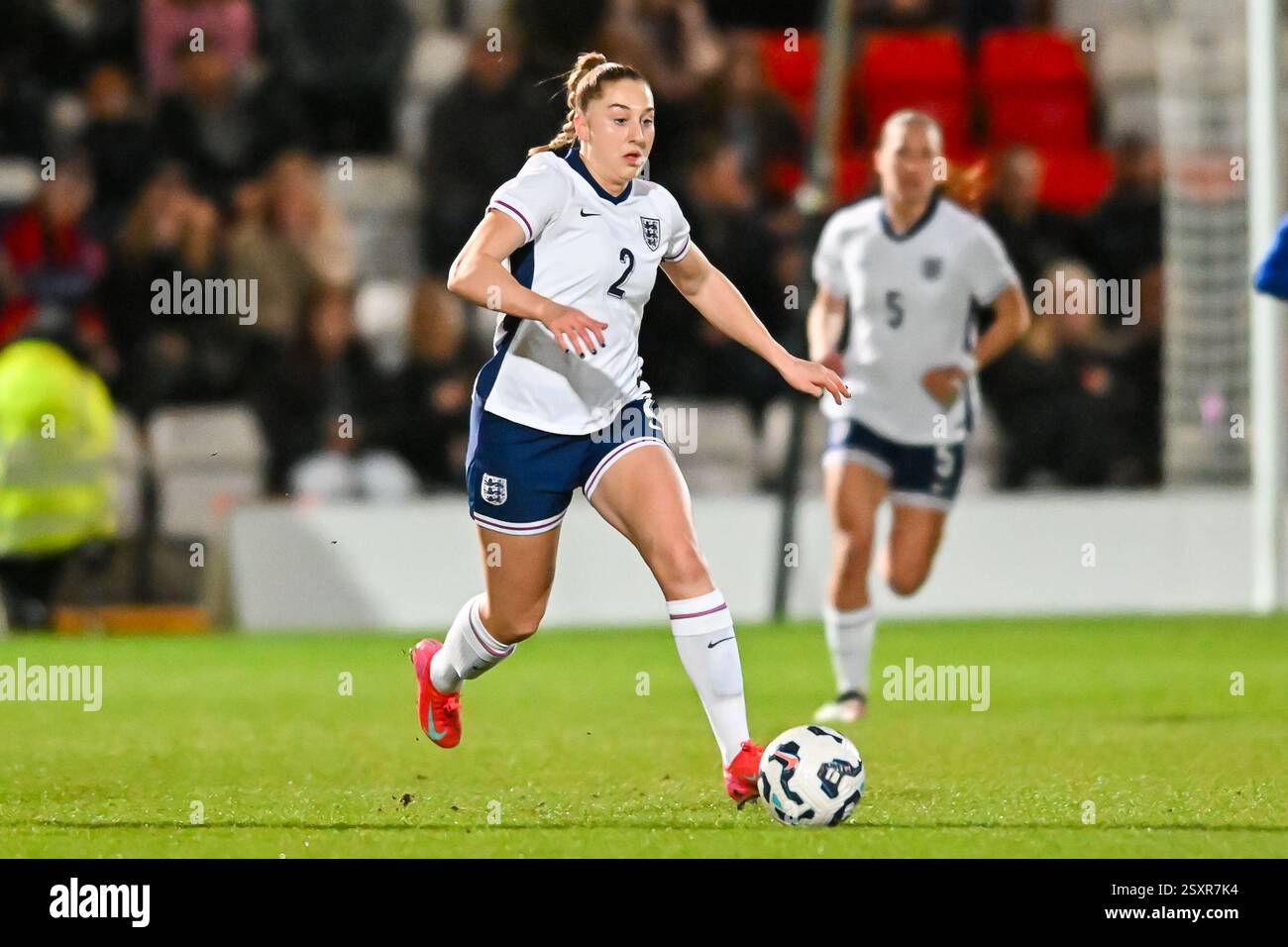 Ella Morris (2 England) goes forward during the National Team Friendly ...