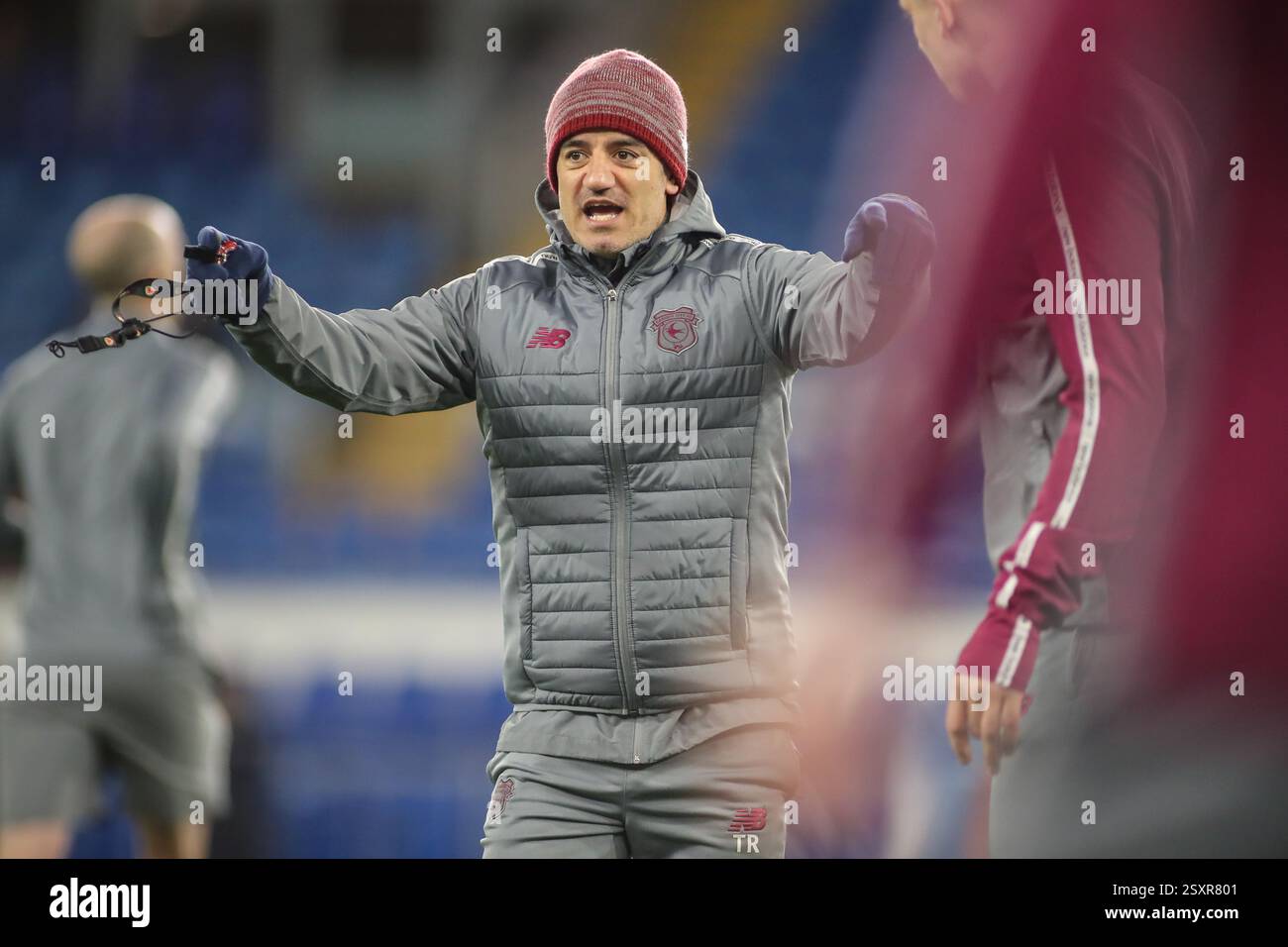Cardiff, UK. 25th Feb, 2025. Cardiff City Assistant Coach Tom Ramasut ...