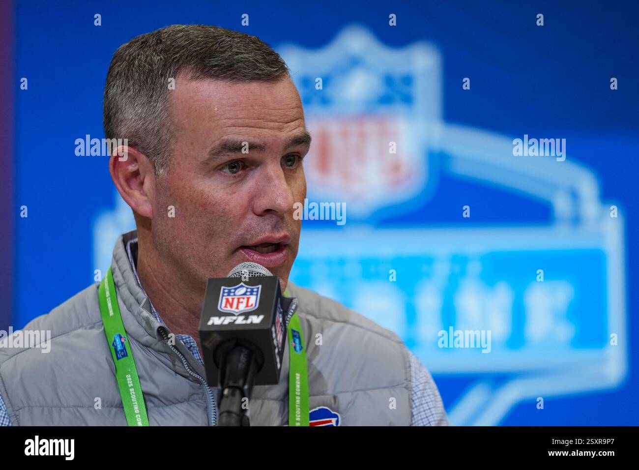 Buffalo Bills general manager Brandon Beane speaks during a press ...