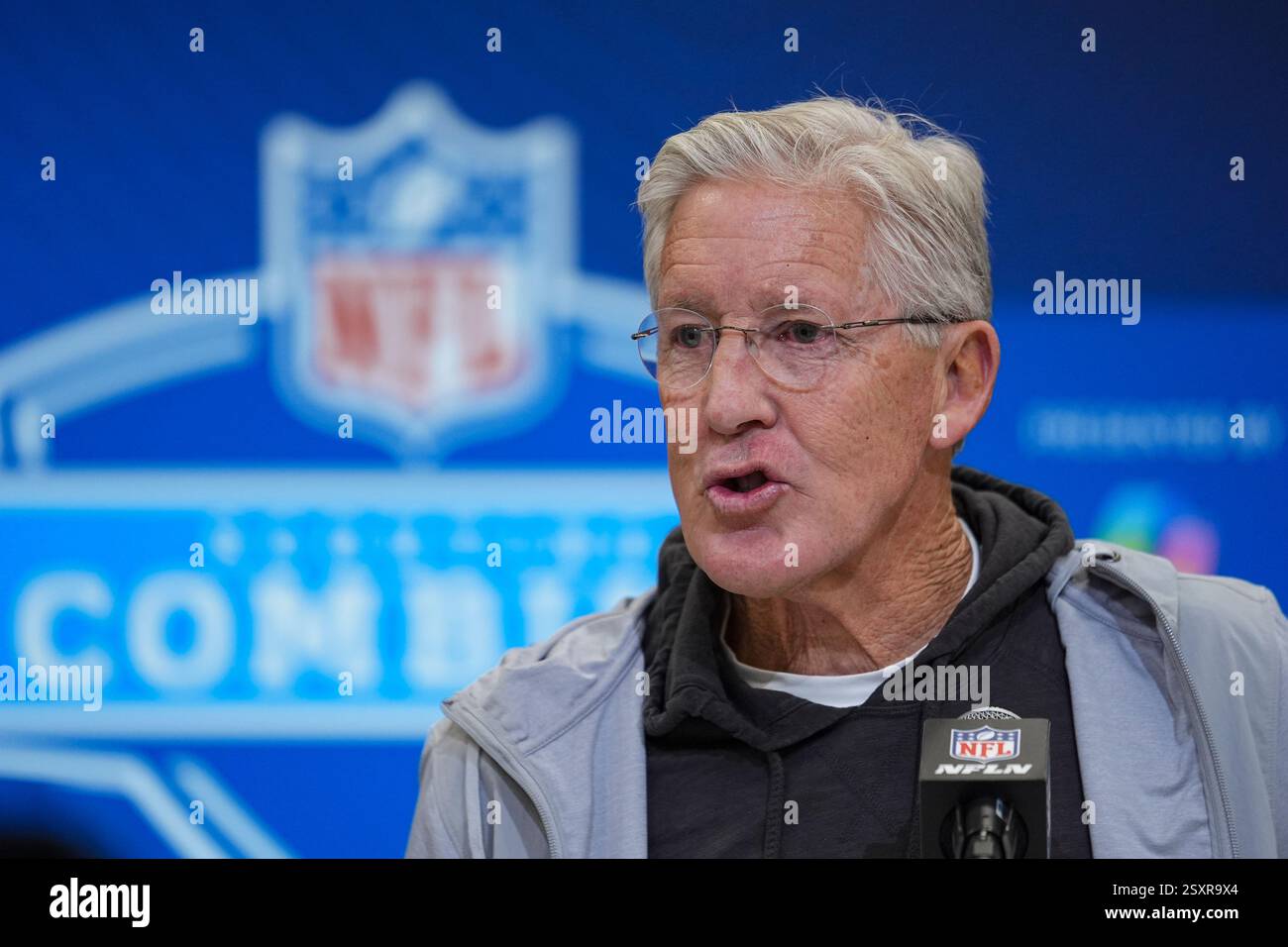Las Vegas Raiders head coach Pete Carroll speaks during a press ...