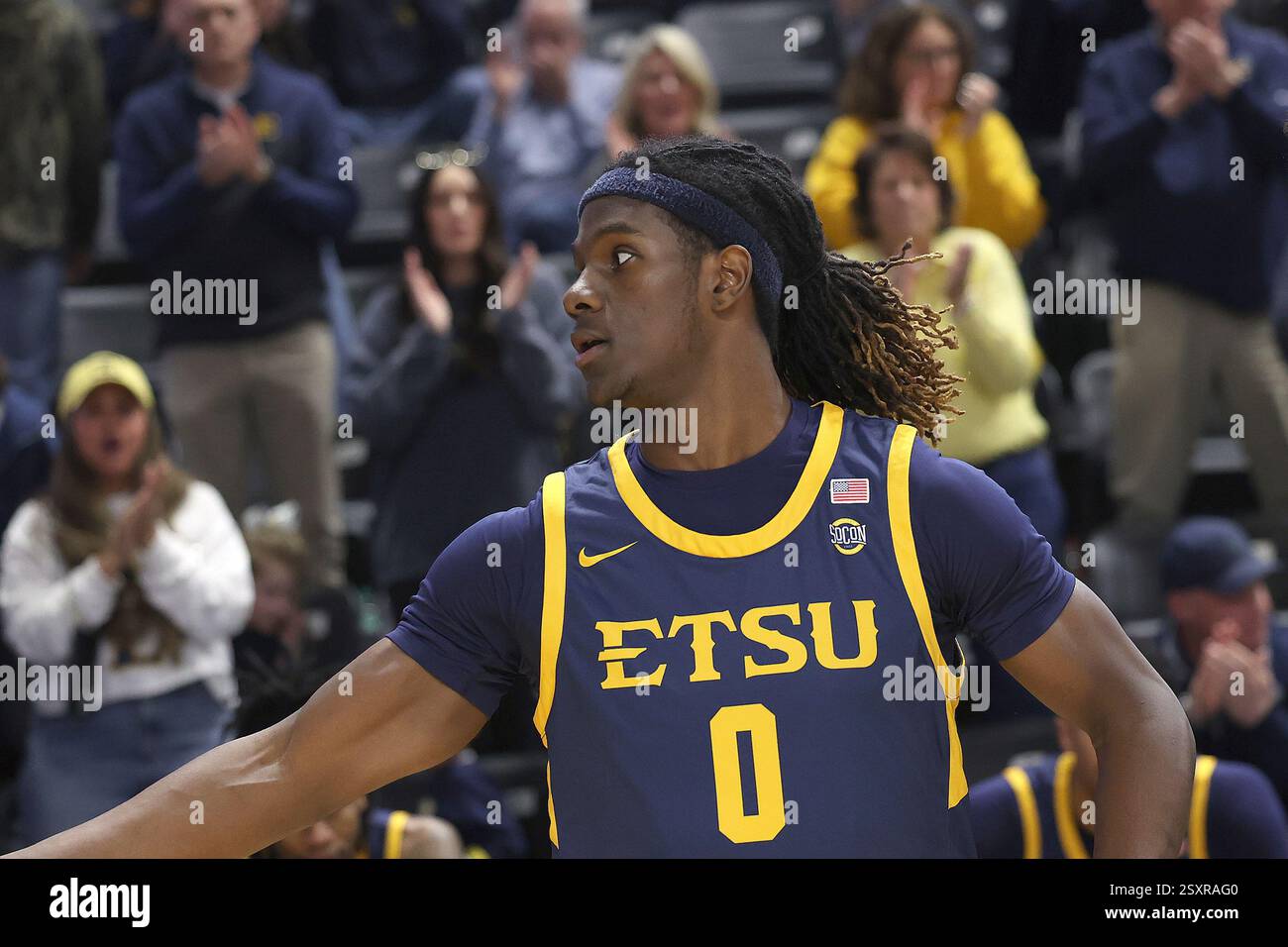 SPARTANBURG, SC - FEBRUARY 22: East Tennessee State Buccaneers forward ...