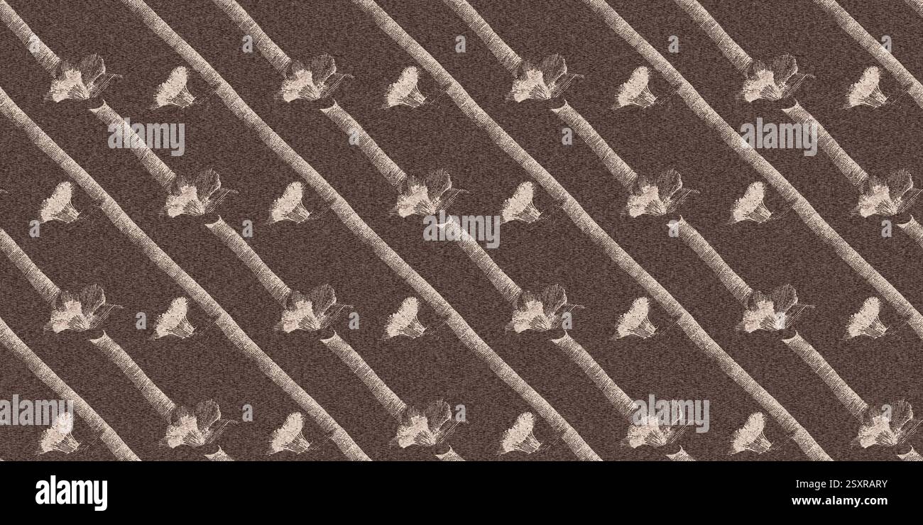 Mocha brown linen floral patterns seamless patterns border design ...