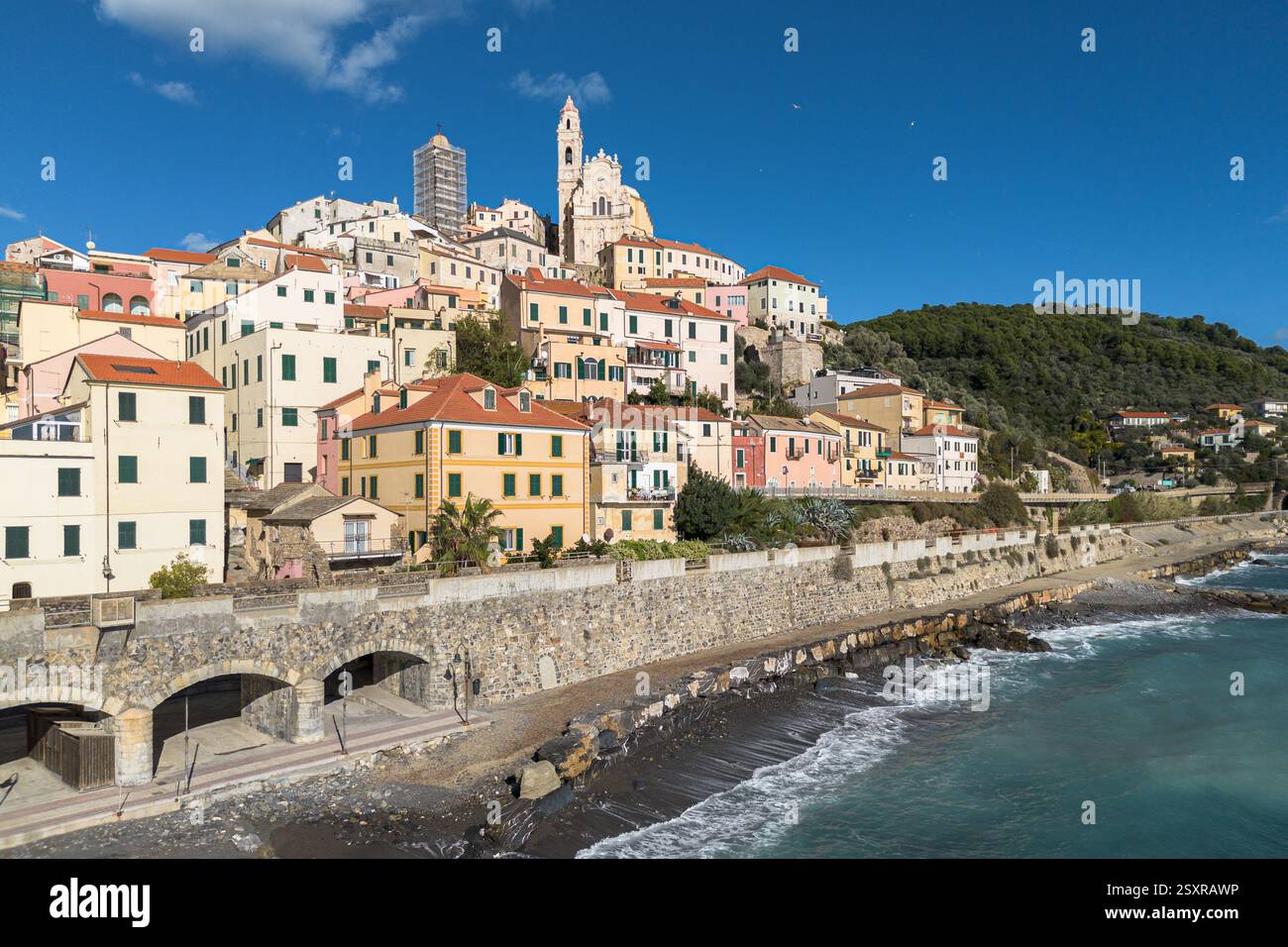 View of Cervo, a popular tourist destination of Liguria Region and one ...