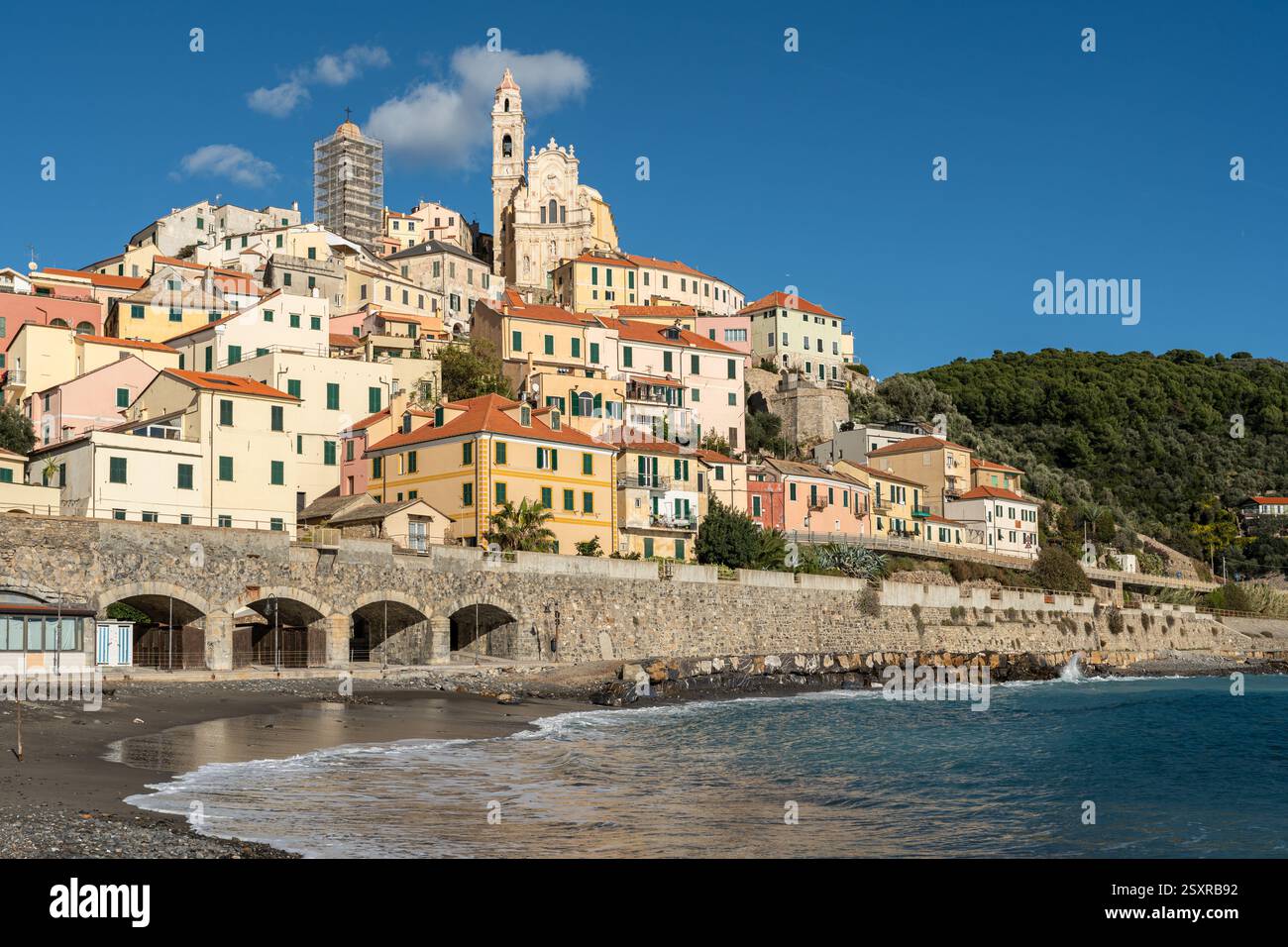 View of Cervo, a popular tourist destination of Liguria Region and one ...