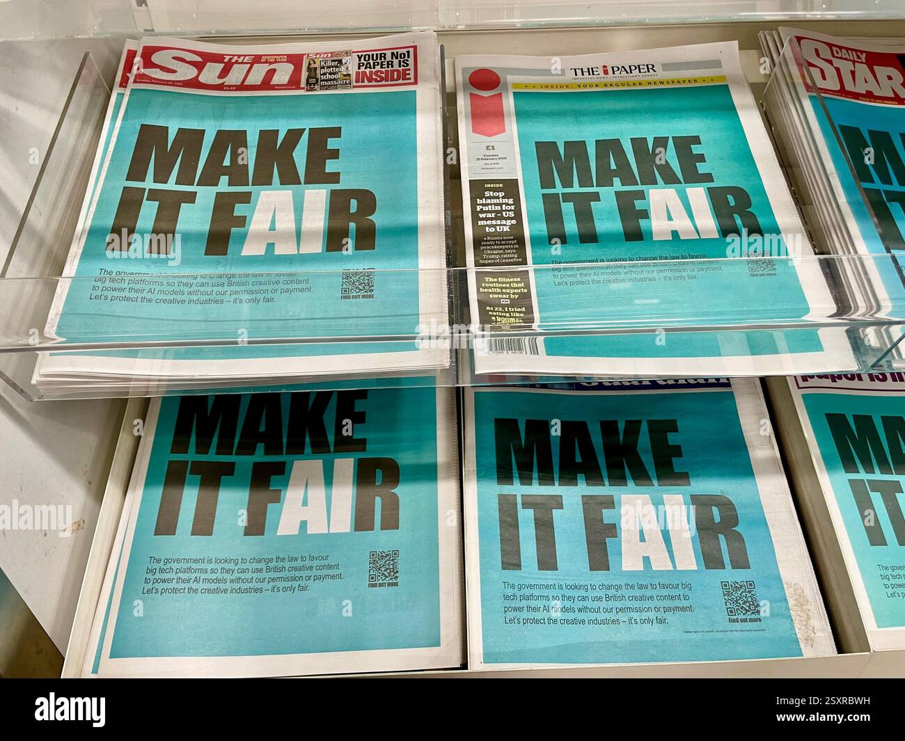 UK newspapers blanket their covers to protest loss of AI protections ...