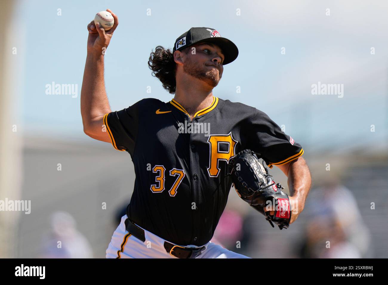 Pittsburgh Pirates starting pitcher Jared Jones (37) delivers during ...