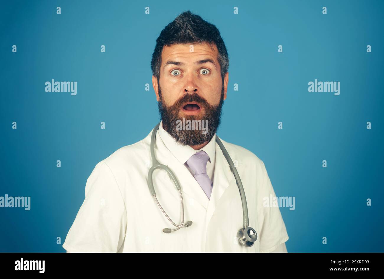 Portrait of male doctor with stethoscope. Healthcare, treatment and ...