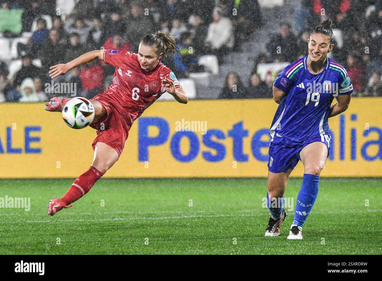 Josefine Hasbo (Denmark) shoots towards the goal against Martina ...