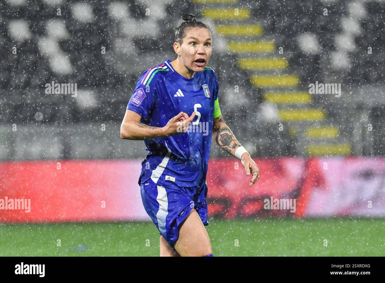 La Spezia, Italy. 25th Feb, 2025. Elena Linari (Italy) during Italy ...