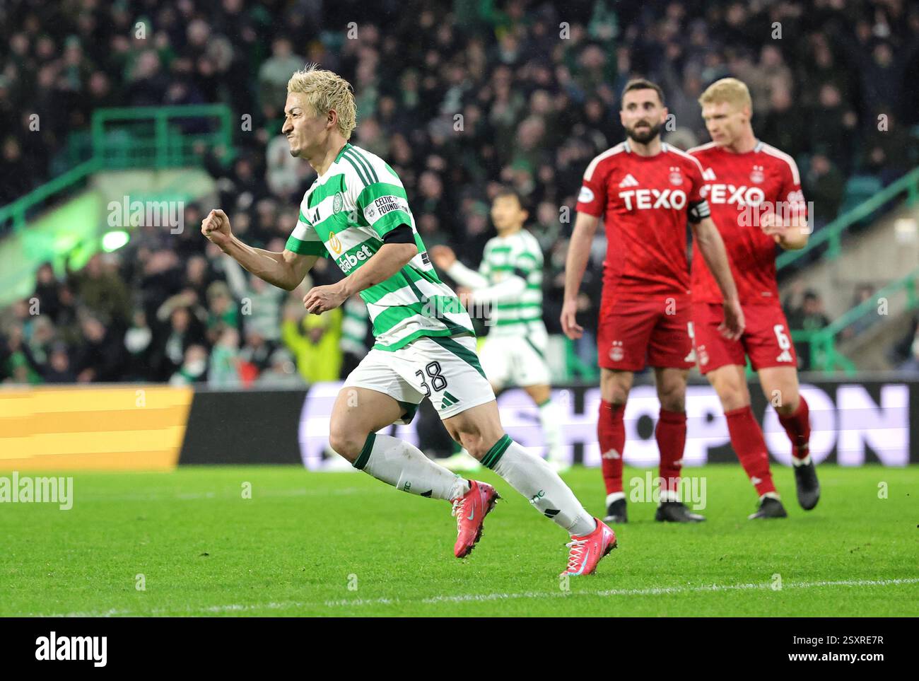 Celtic's Daizen Maeda celebrates scoring their side's first goal of the ...