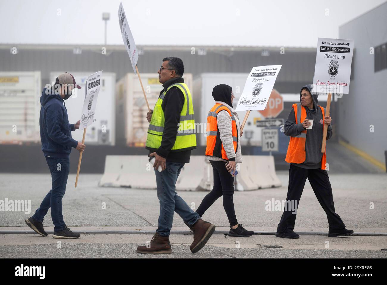Members of the Teamsters Local 848 walk off the job in protest of harsh ...