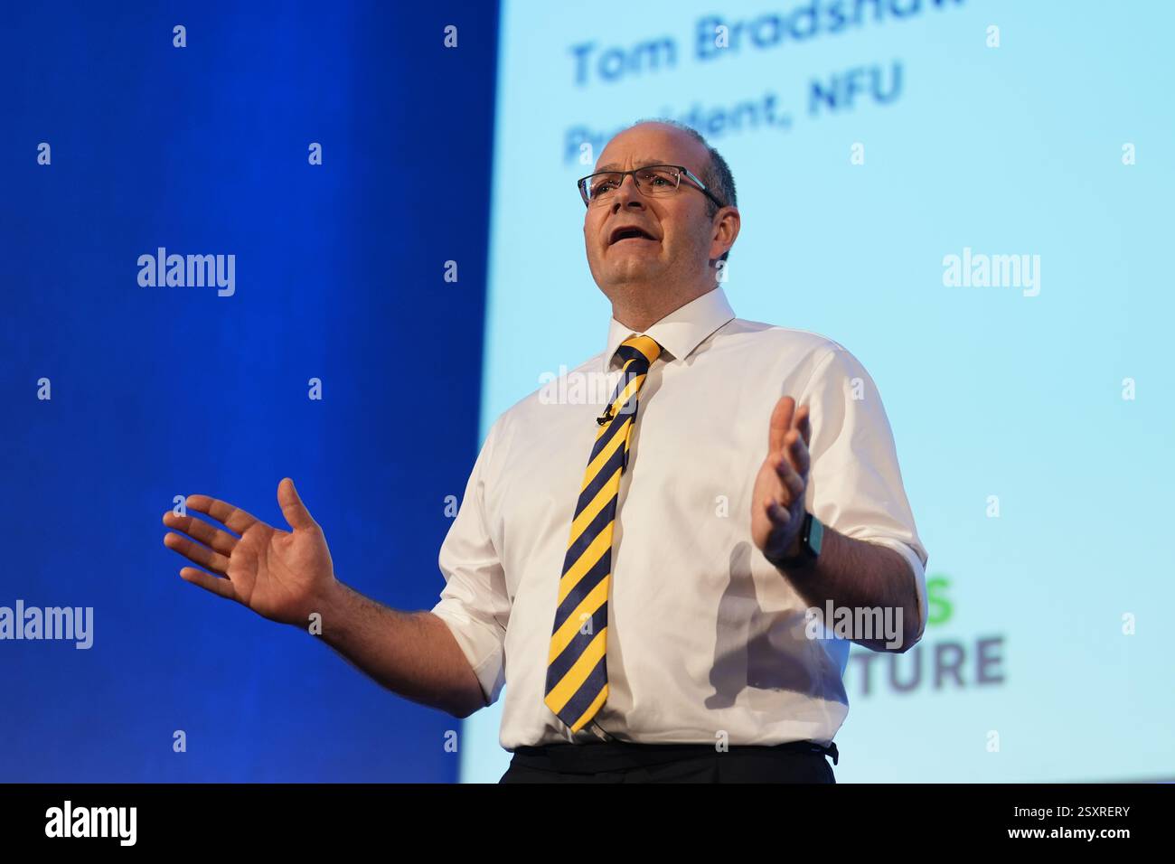 National Farmers Union (NFU) president Tom Bradshaw delivers his ...