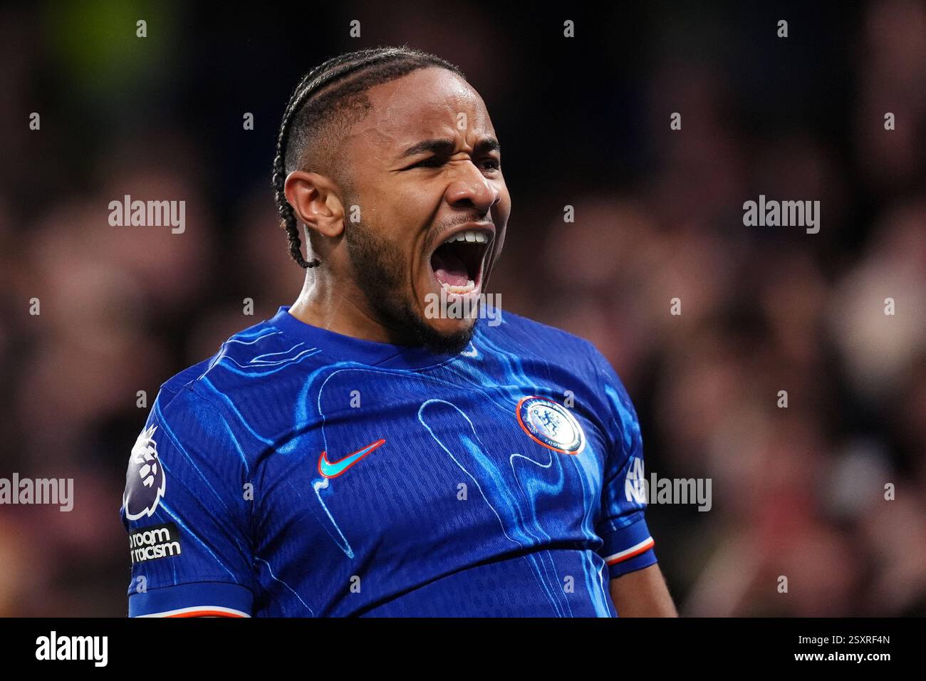 Chelsea's Christopher Nkunku celebrates scoring their side's first goal ...