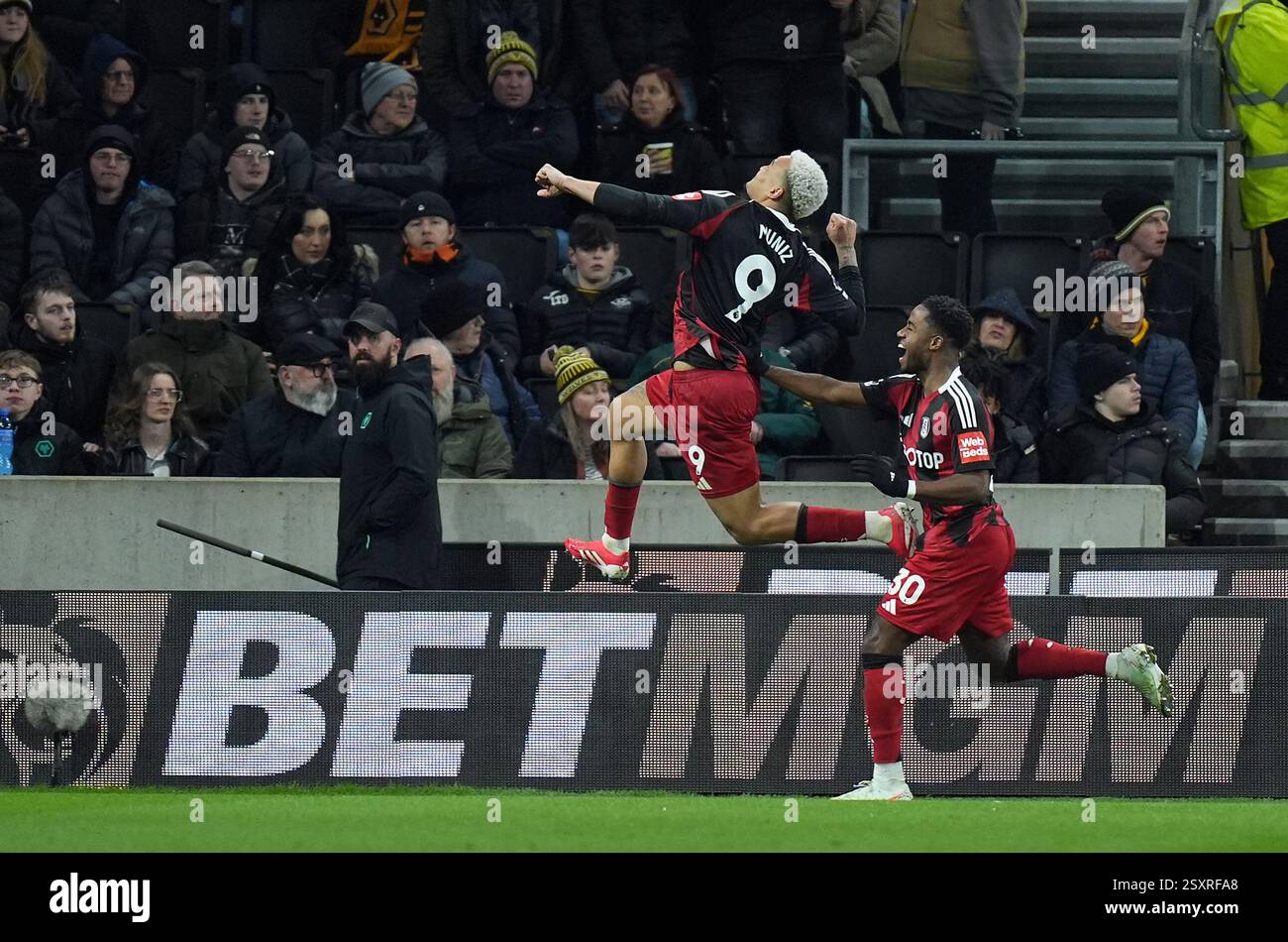 Fulham's Rodrigo Muniz celebrates scoring their side's second goal of ...
