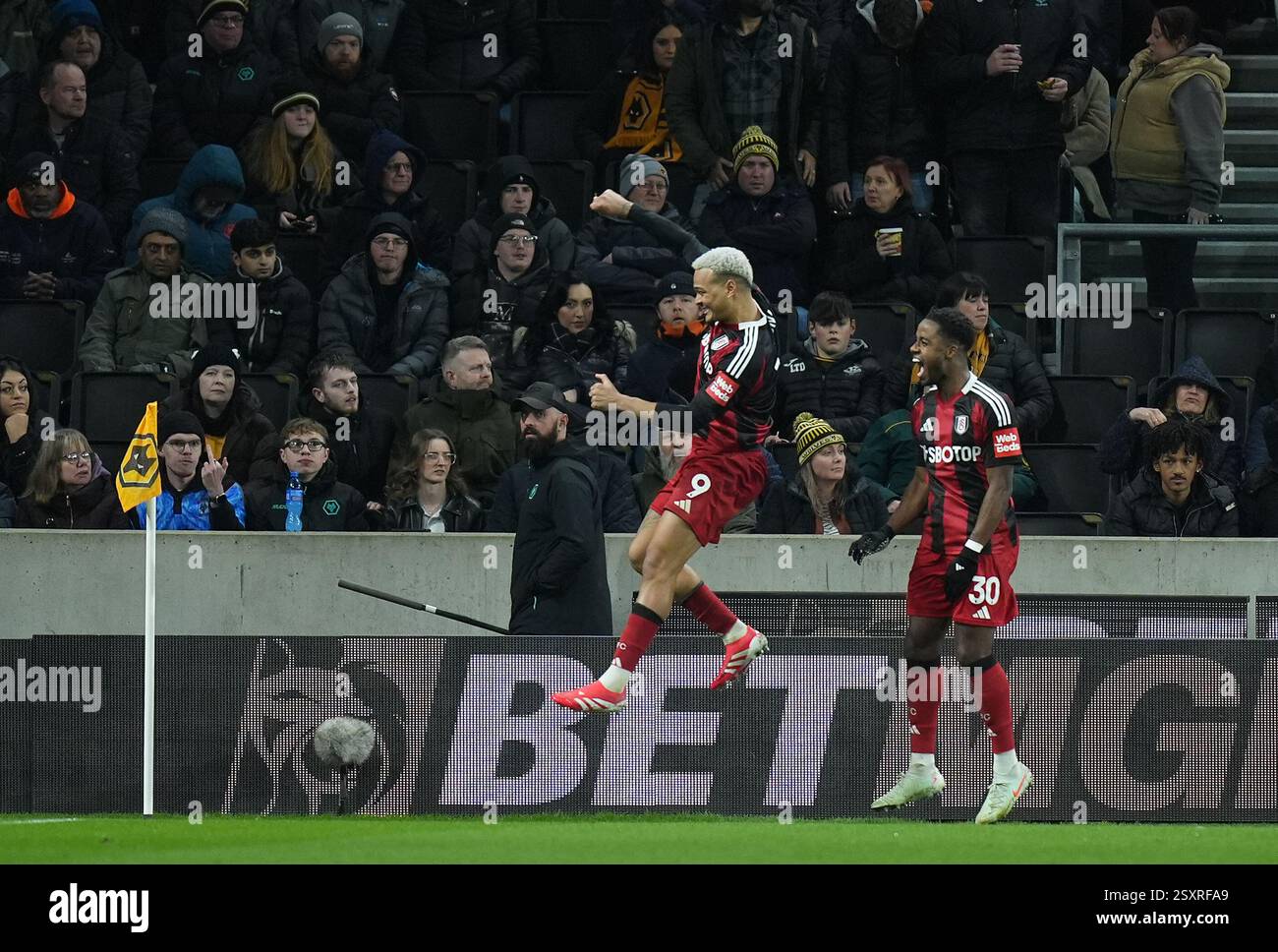 Fulham's Rodrigo Muniz celebrates scoring their side's second goal of ...