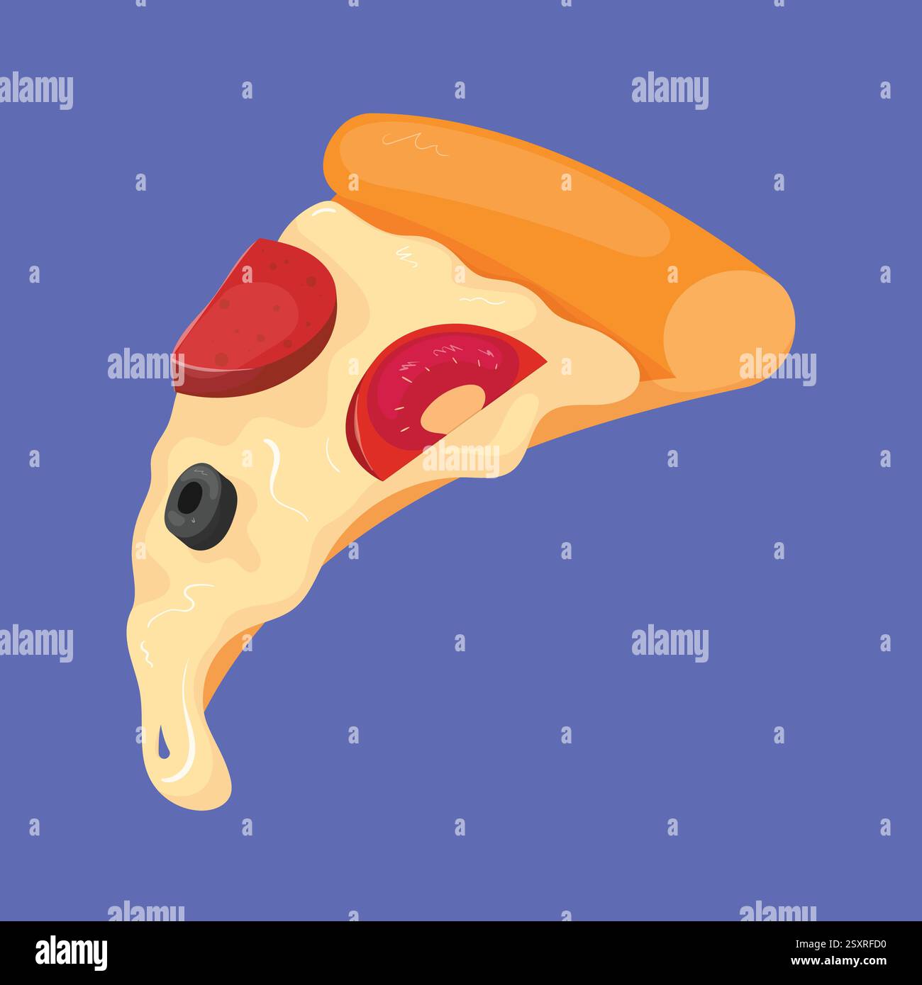 Slice Pizza Melted Cheese vector illustration. pizza slice cartoon icon ...