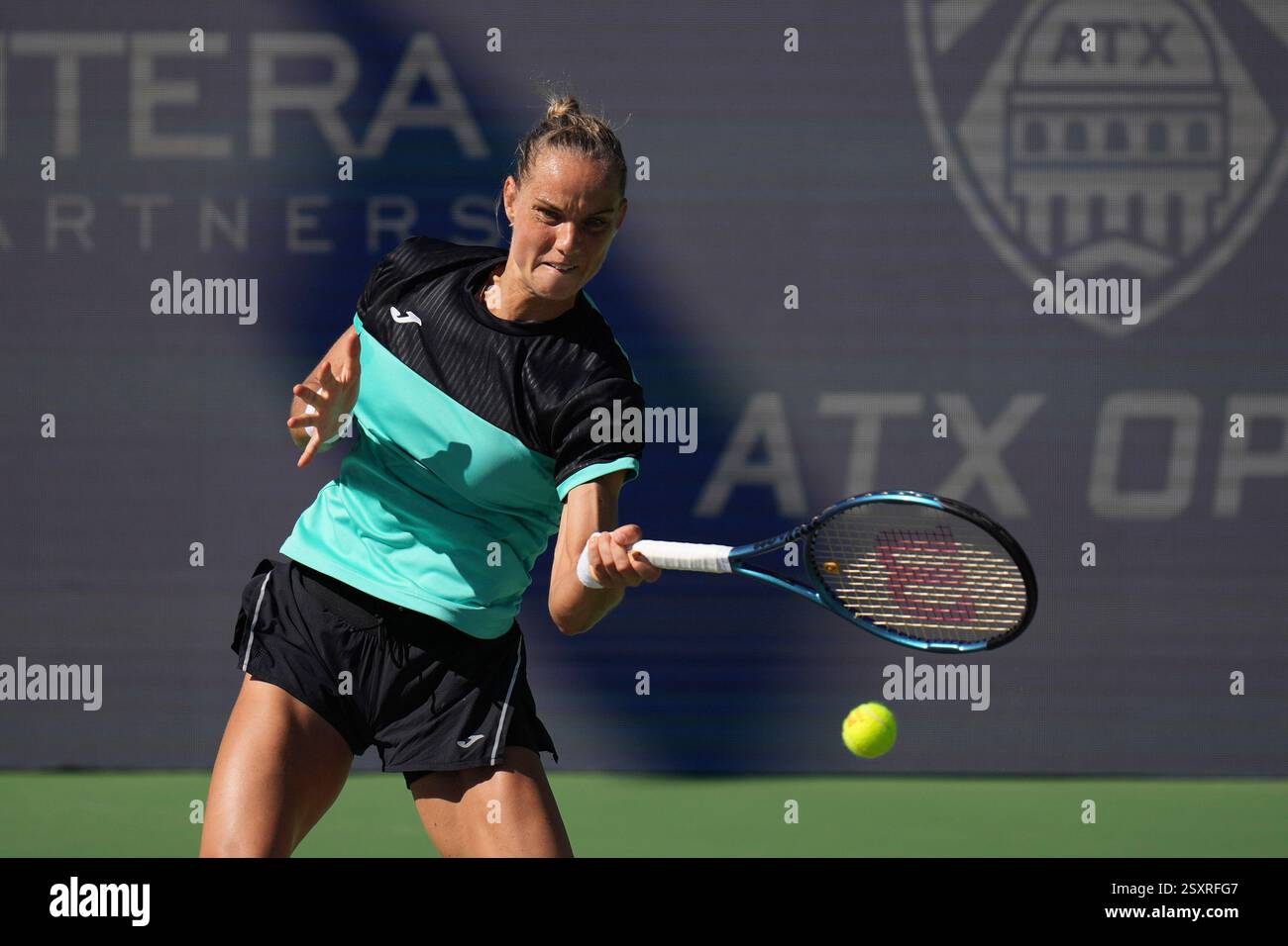 Arantxa Rus, of the Netherland,s hits a return to Jessica Pegula during ...