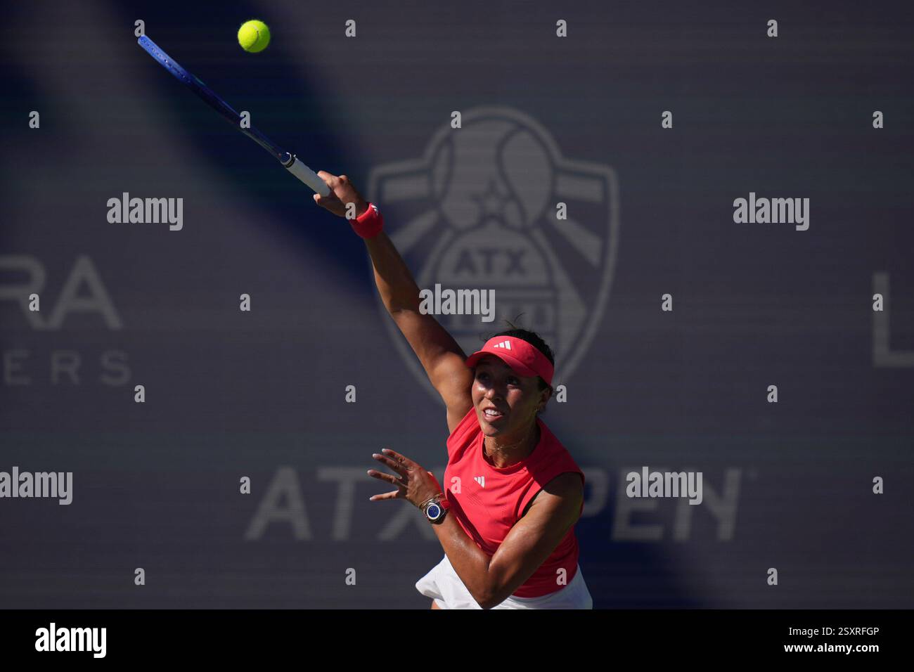 Jessica Pegula serves to Arantxa Rus, of the Netherlands, during the ...